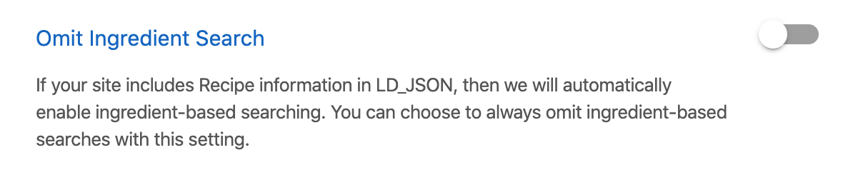 Ingredient-Based Search for Recipe Sites